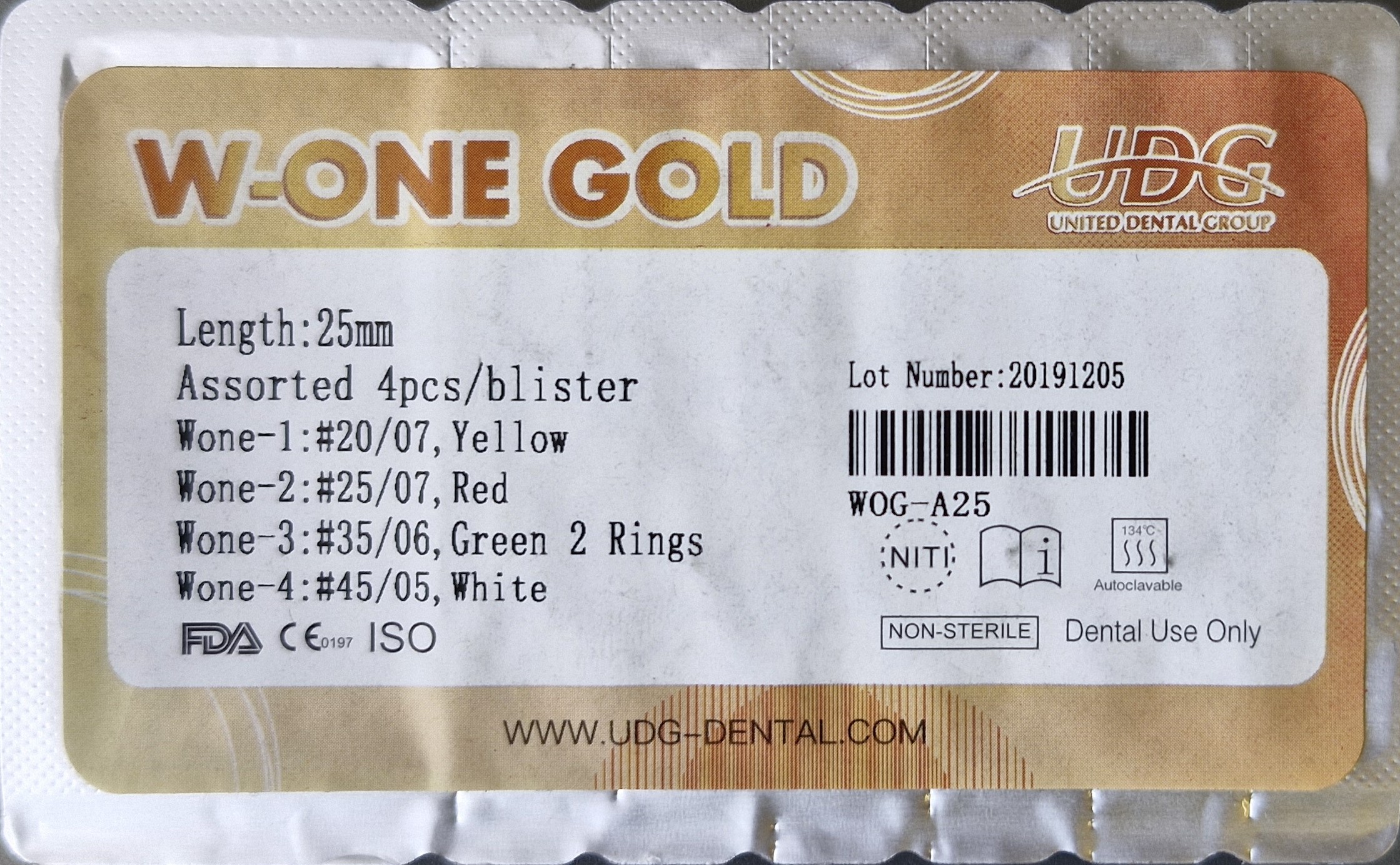 شرکت گل طب البرز | W One Gold Reciprocating Endo Rotary File