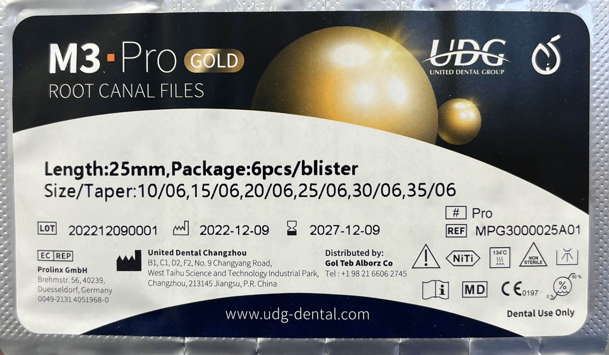 شرکت گل طب البرز | M3 Pro Gold Rotary File (Assorted 2023 _ 6%)